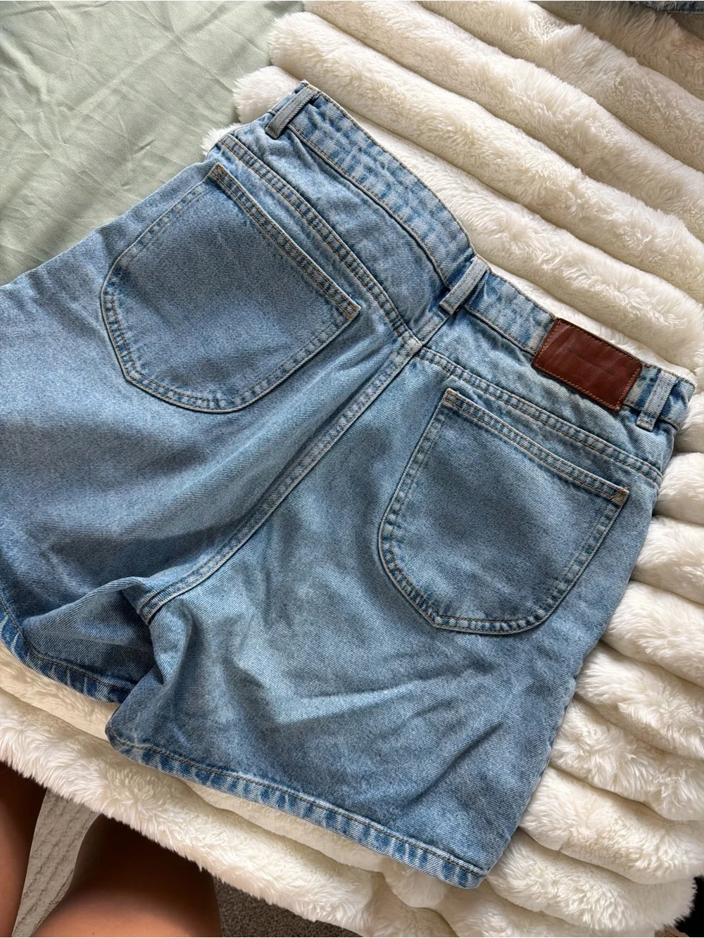 Zara | Shorts | Zara Highrise Light Wash Denim Shorts With Button Fly ...